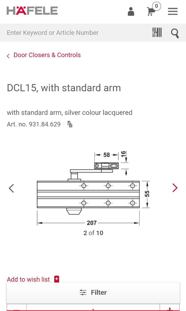 HAFELE Door Closer DCL 15, Commercial & Industrial, Construction & Building Materials on Carousell