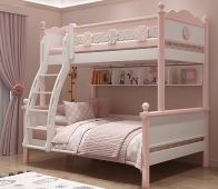 High and low bed children's bed girl princess bunk bed solid wood ...