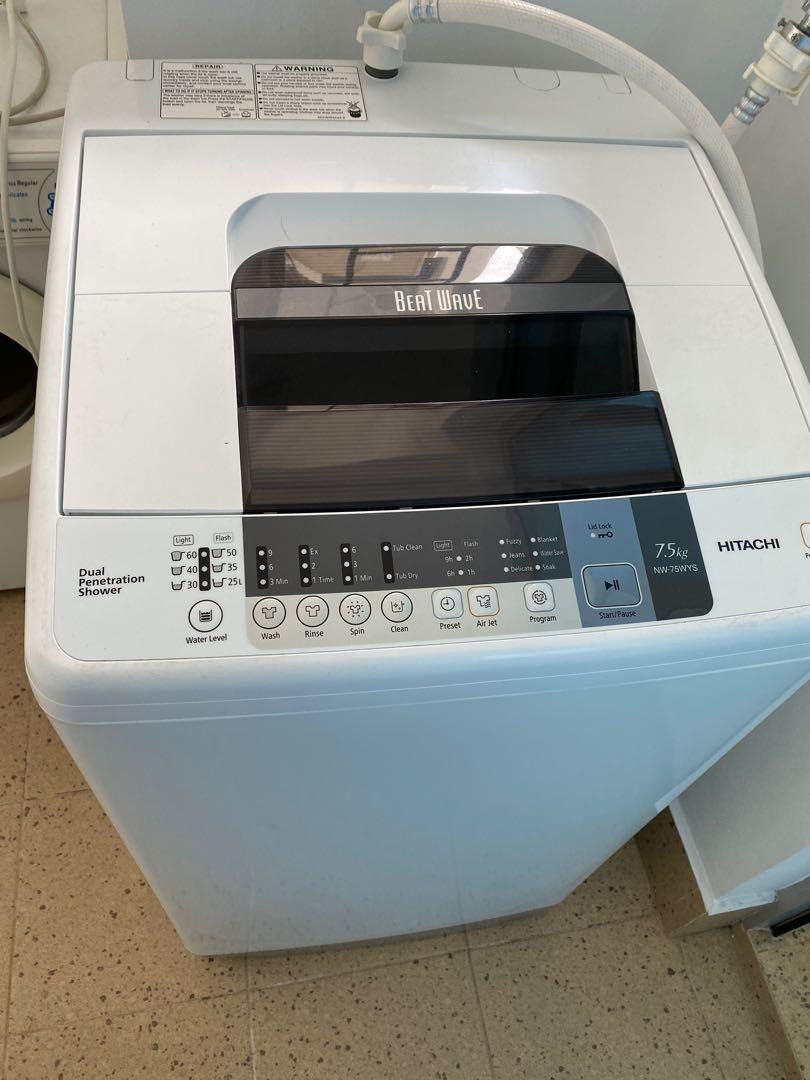 Hitachi Washing Machine 7.5kg, TV & Home Appliances, Washing Machines ...