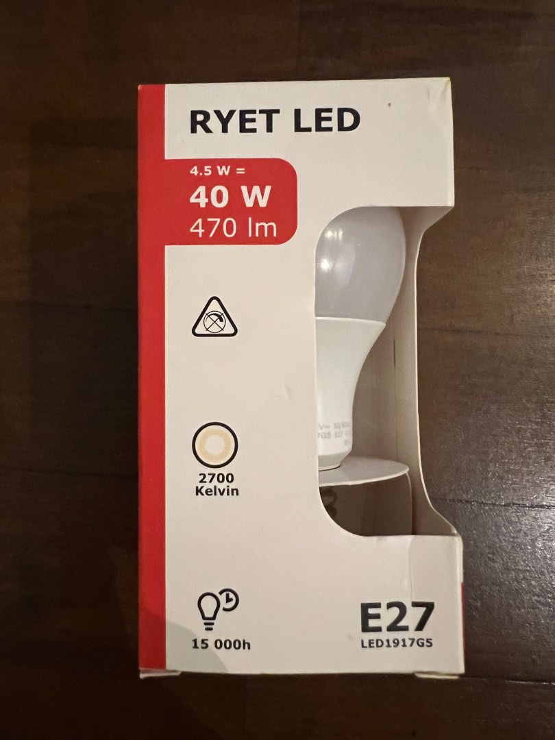IKEA E27 40w Bulb, Furniture & Home Living, Lighting & Fans, Lighting ...