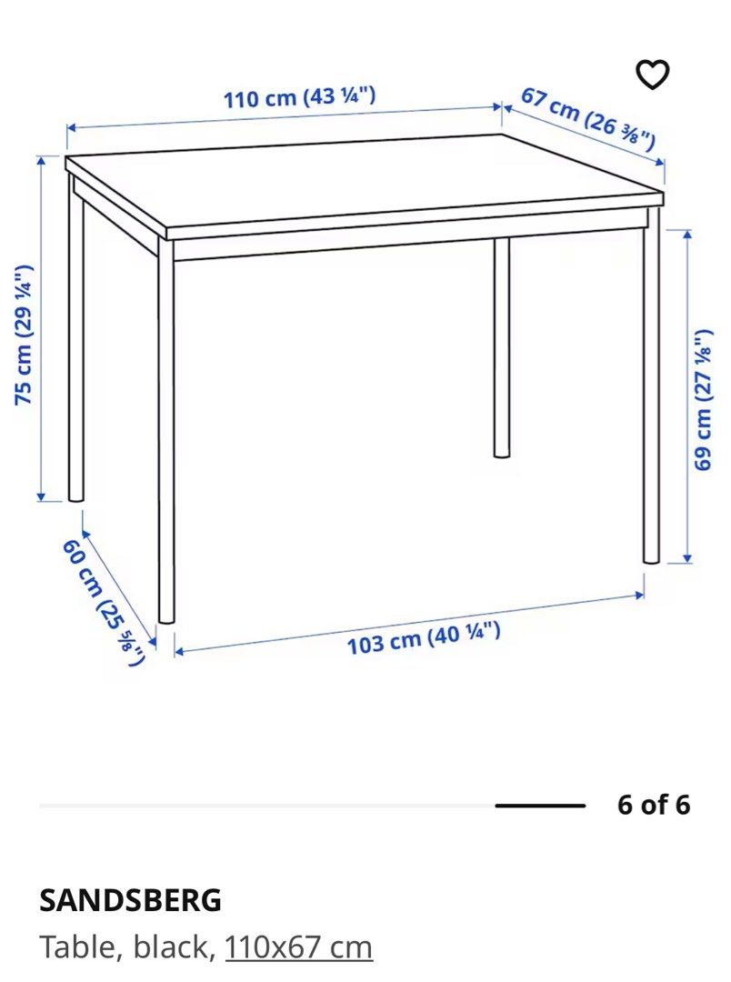 Ikea Sandsberg table, Furniture & Home Living, Furniture, Tables & Sets ...