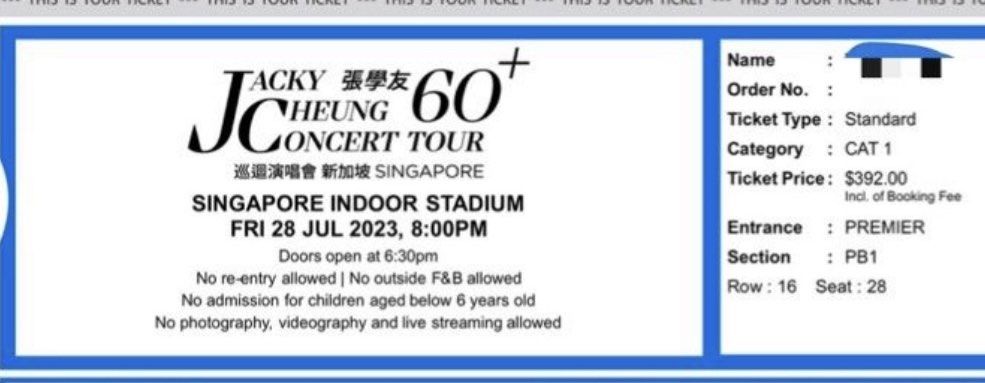 JACKY CHEUNG 60+, Tickets & Vouchers, Event Tickets on Carousell