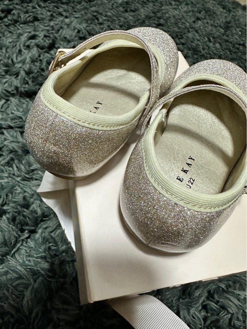 Jamie Kay Gold Ballet Flats EU22, Babies & Kids, Babies & Kids Fashion ...