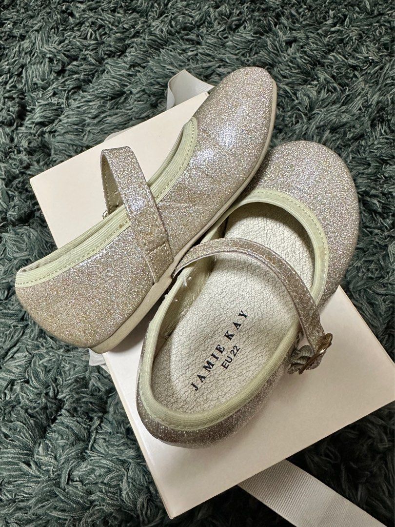 Jamie Kay Gold Ballet Flats EU22, Babies & Kids, Babies & Kids Fashion ...