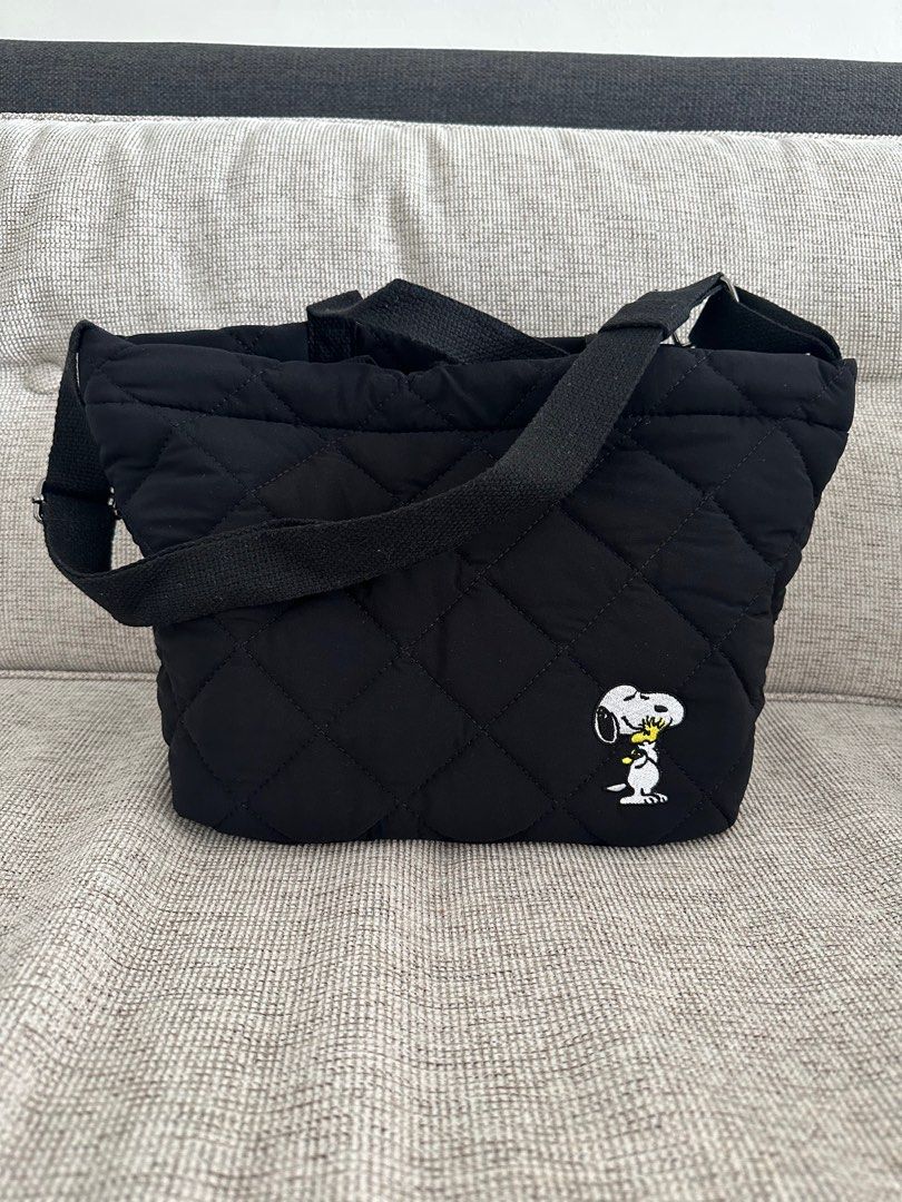 Japan ROOTOTE SNOOPY winter quilted puffer puffy 2-way large crossbody tote bag , Women's ...