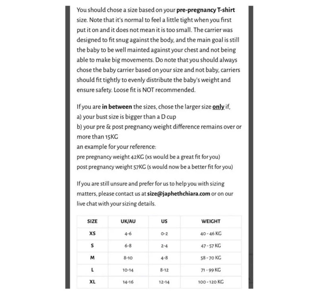 japheth chiara carrier - raven, Babies & Kids, Going Out, Carriers ...