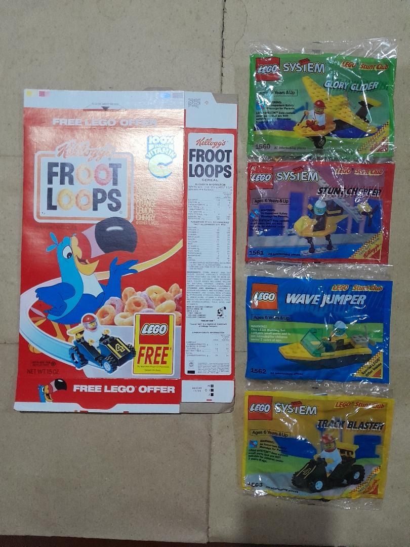 KELLOGG'S CEREAL US Exclusive COMPLETE Set of 4 pcs LEGO STUNT CLUB ...