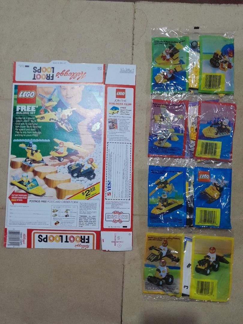 KELLOGG'S CEREAL US Exclusive COMPLETE Set of 4 pcs LEGO STUNT CLUB ...