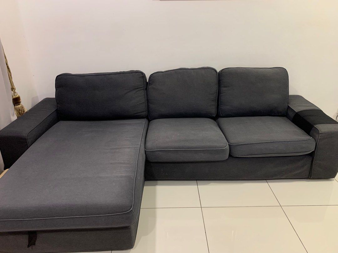 L SHAPE SOFA (IKEA - KIVIK), Furniture & Home Living, Furniture, Sofas on Carousell