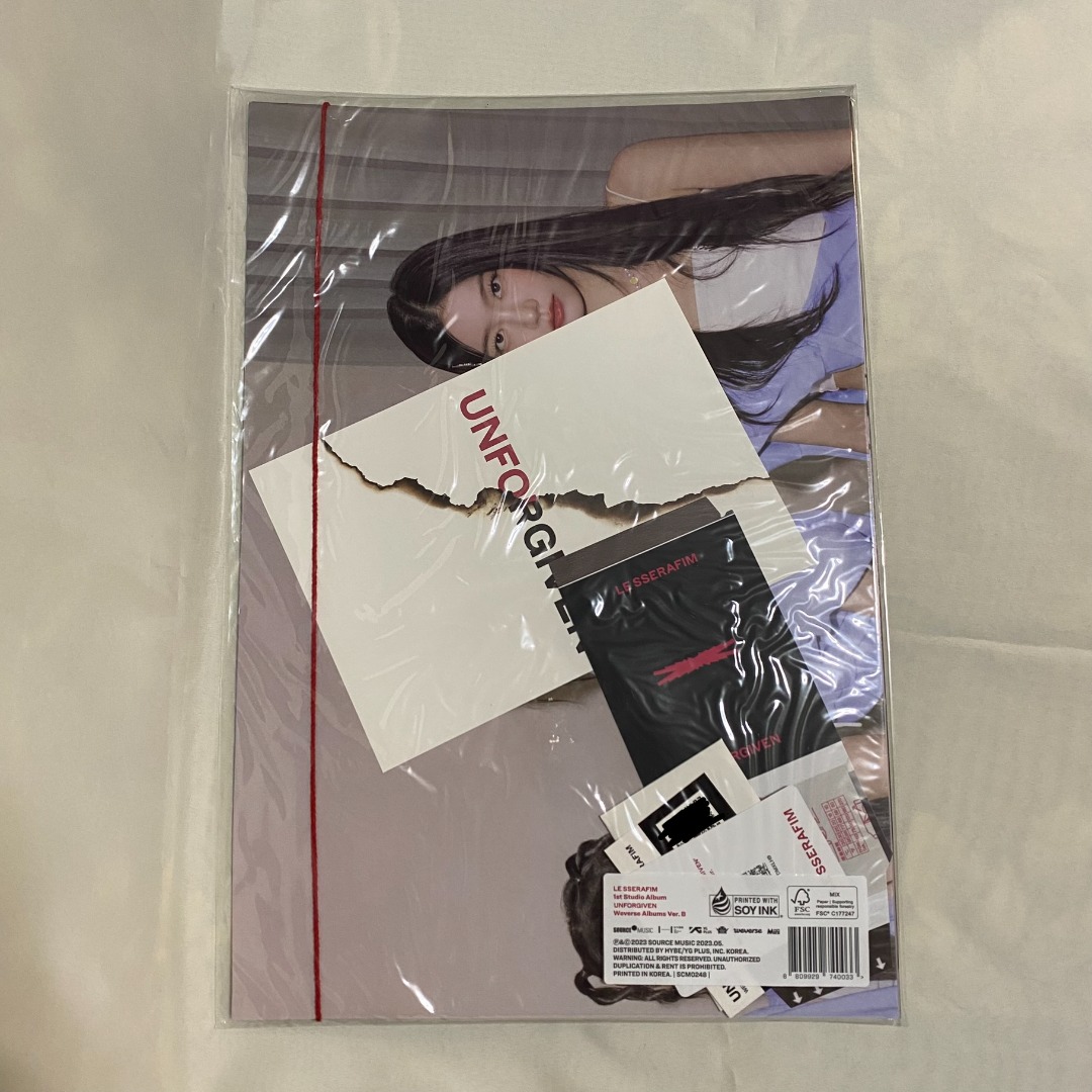 OFFICIAL LE SSERAFIM UNFORGIVEN WEVERSE ALBUM VERSION 2 WITH POB ...