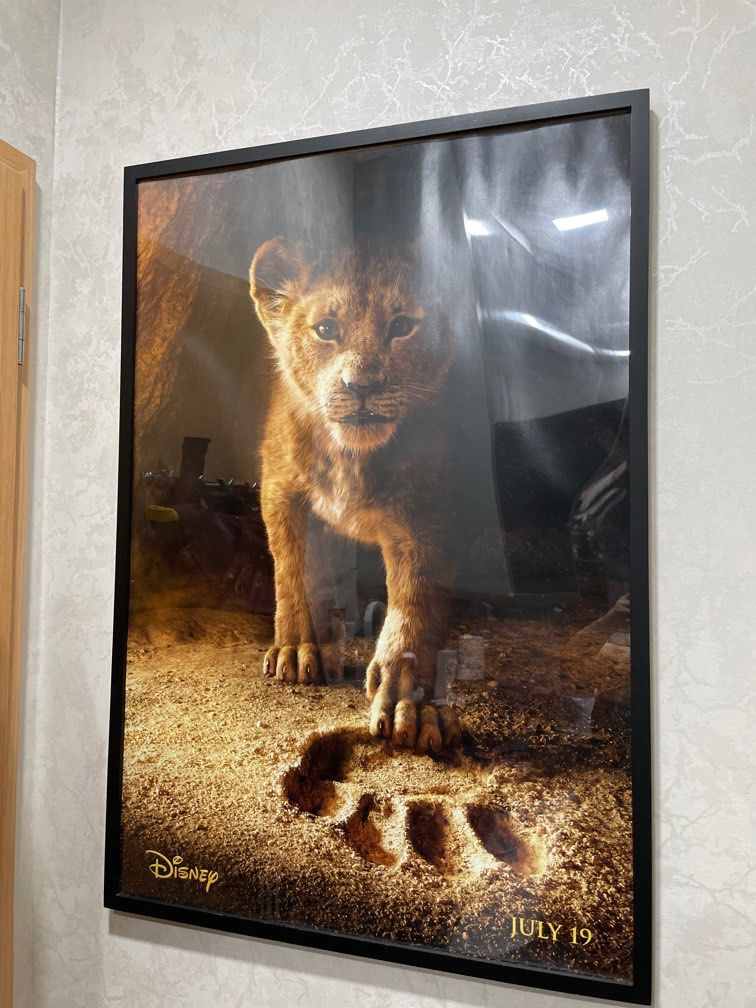 Lion King Poster with Frame, Furniture & Home Living, Home Decor ...