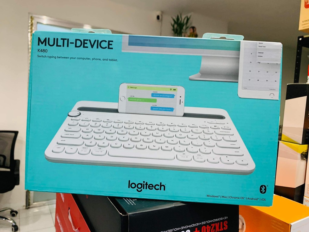 Logitech K480 Bluetooth Multi-Device Keyboard (White), Computers & Tech, Parts & Accessories ...