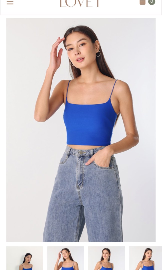 LOVET - Arielle padded top (cobalt blue), Women's Fashion, Tops ...