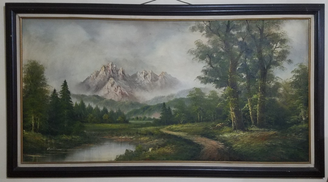 Lukisan Eropa Kuno Mountain Landscape Karya Hant Smic, Perabotan Rumah ...