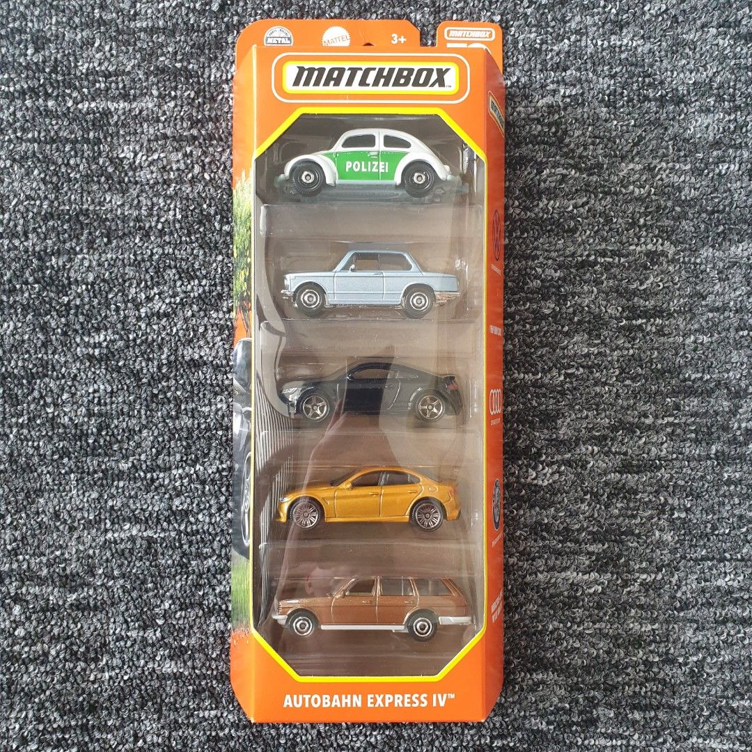 Matchbox 5 Pack Autobahn Express IV (62 Volkswagen Beetle, 1969 BMW ...