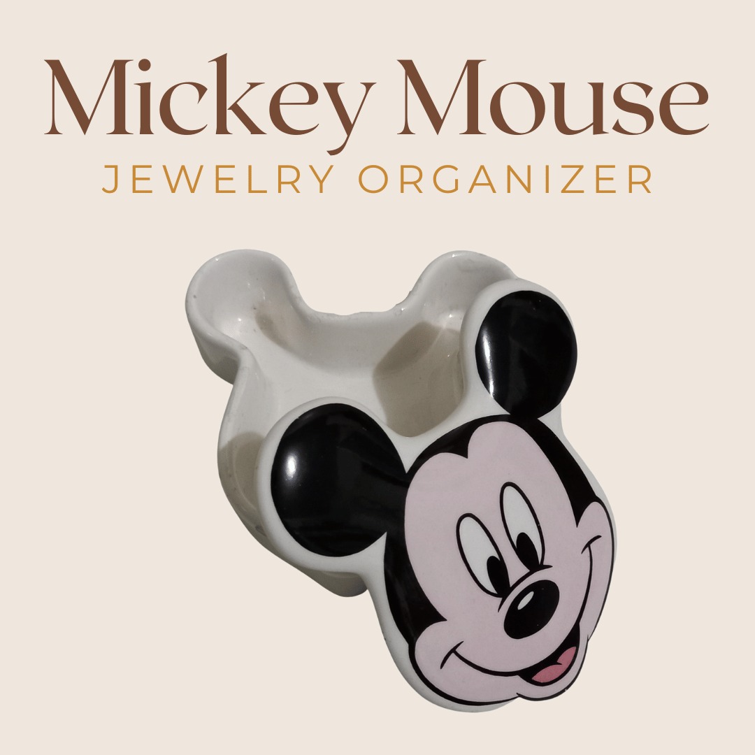 Mickey Mouse Jewelry Organizer Cute Porcelain Storage Case, Women's ...