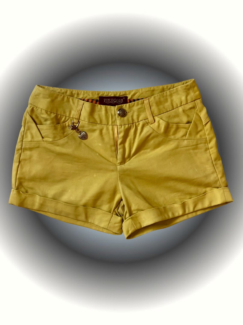 Mustard Yellow Short Shorts, Women's Fashion, Bottoms, Shorts on Carousell