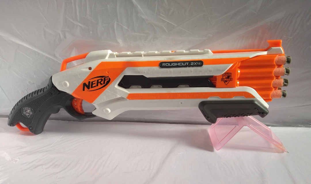 Nerf Roughcut 2x4 Elite with Bonus Darts Toy Gun Blaster on Carousell