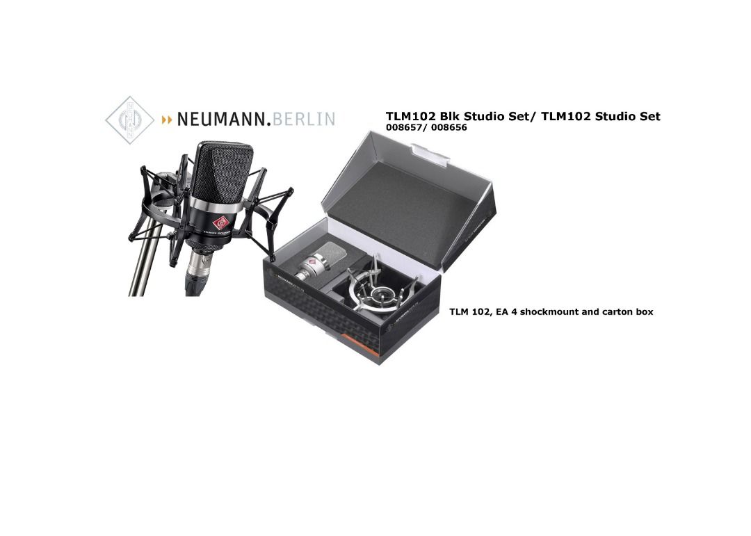 Neumann TLM102 Large diaphragm condenser microphone Studio set ( P/N ...