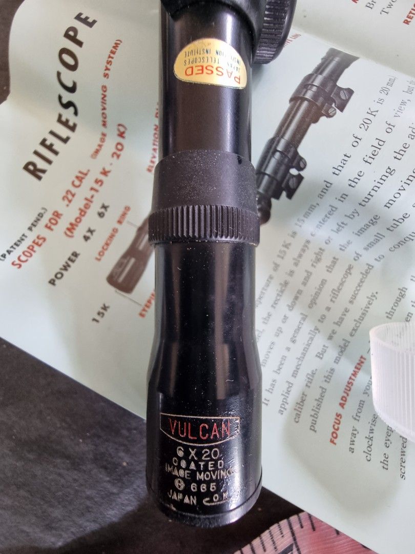 NOS Vintage Rifle Scope Japan Vulcan 6 x20 senapang teropong camera ...