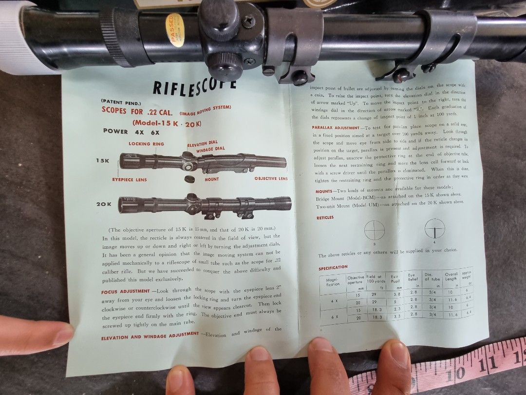 NOS Vintage Rifle Scope Japan Vulcan 6 x20 senapang teropong camera ...