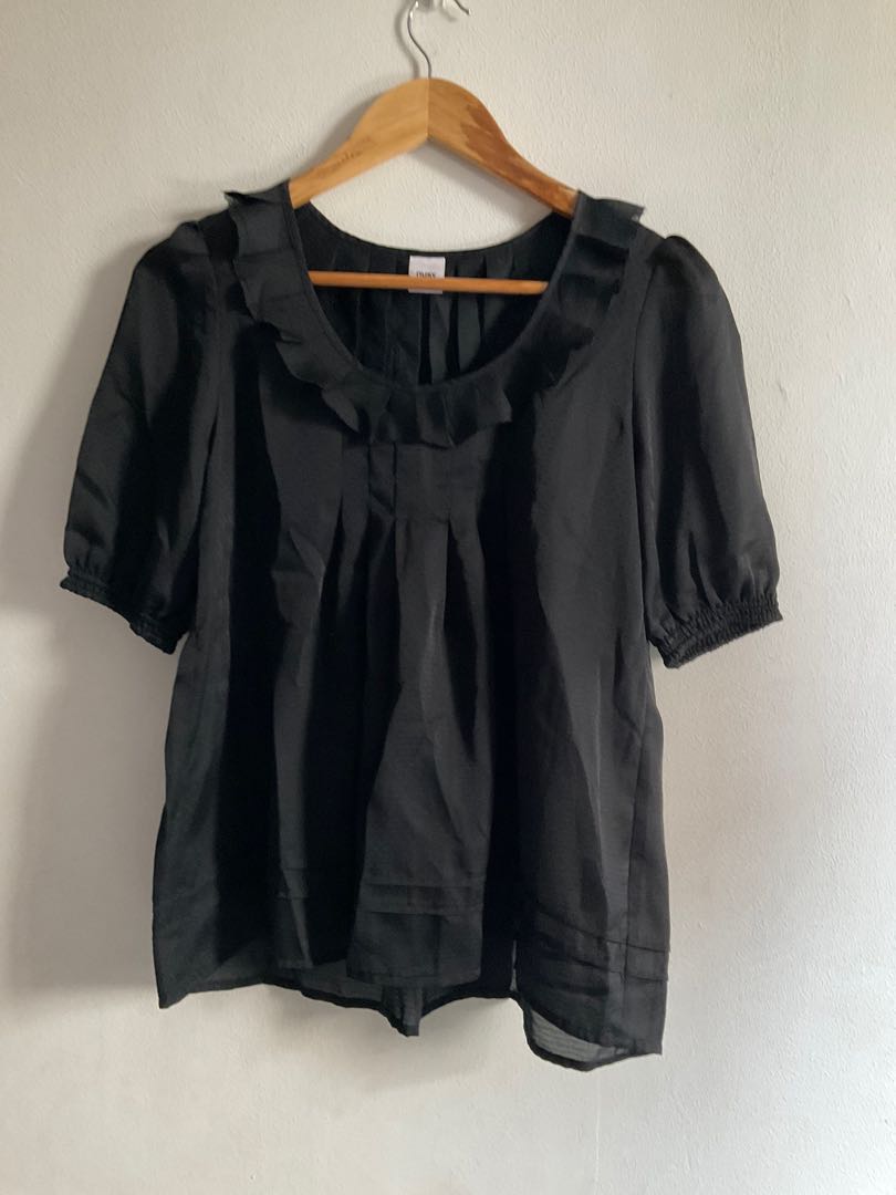 NUSY Black Sheer Top, Women's Fashion, Tops, Blouses on Carousell