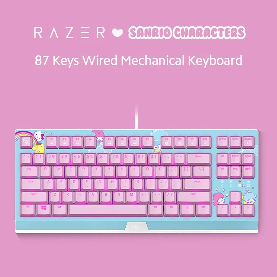 Original Razer X Sanrio Hello Kitty Limited Edition 87 Keys Compact ...