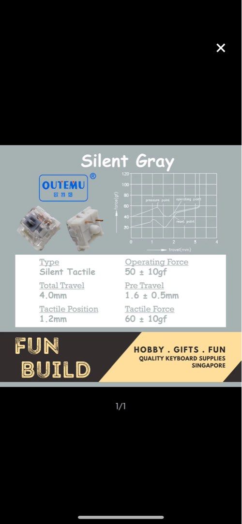 Outemu Silent Grey Switches, Computers & Tech, Parts & Accessories ...