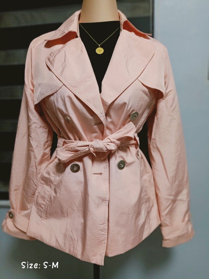 Peach TrenchCoat, Women's Fashion, Coats, Jackets and Outerwear on ...