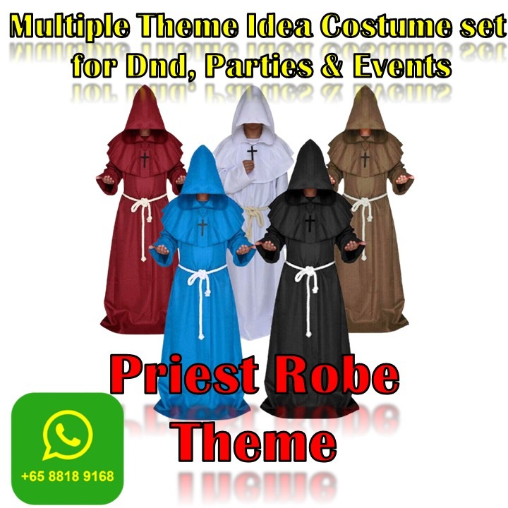 Priest Robe costume Theme, Men's Fashion, Tops & Sets, Sets ...