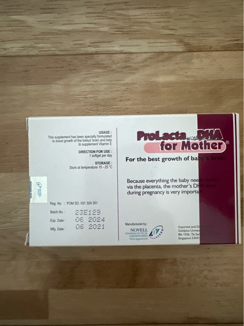 ProLacta with DHA for mother, Health & Nutrition, Health Supplements ...