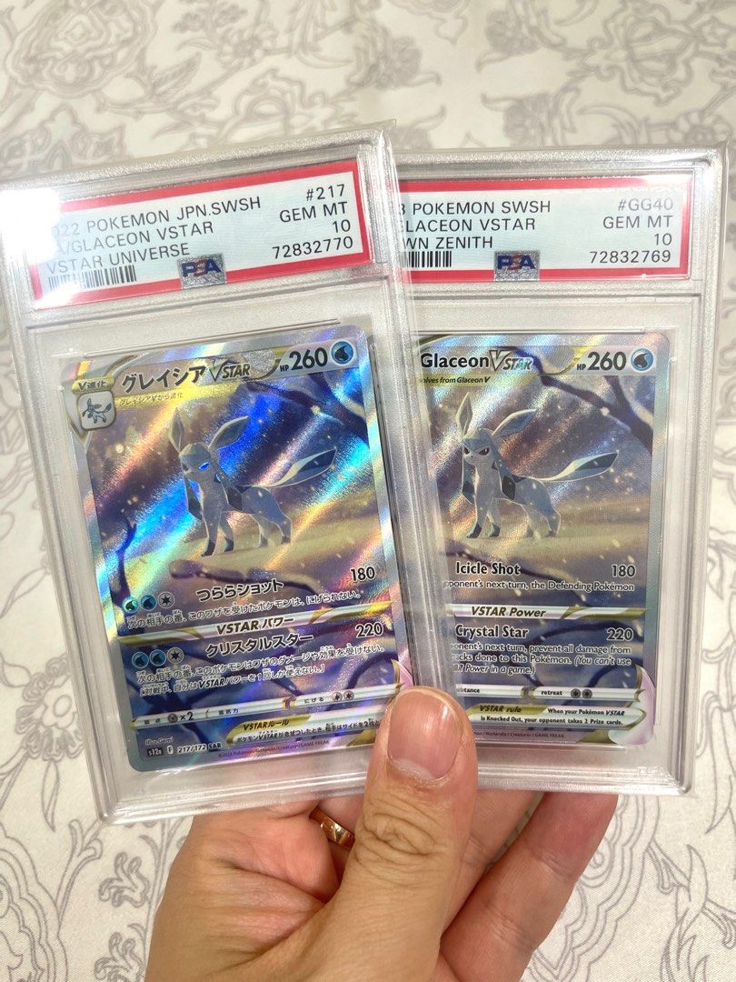 PSA10 Sequential Jap & Eng Glaceon Vstar SAR, Hobbies & Toys, Toys & Games on Carousell
