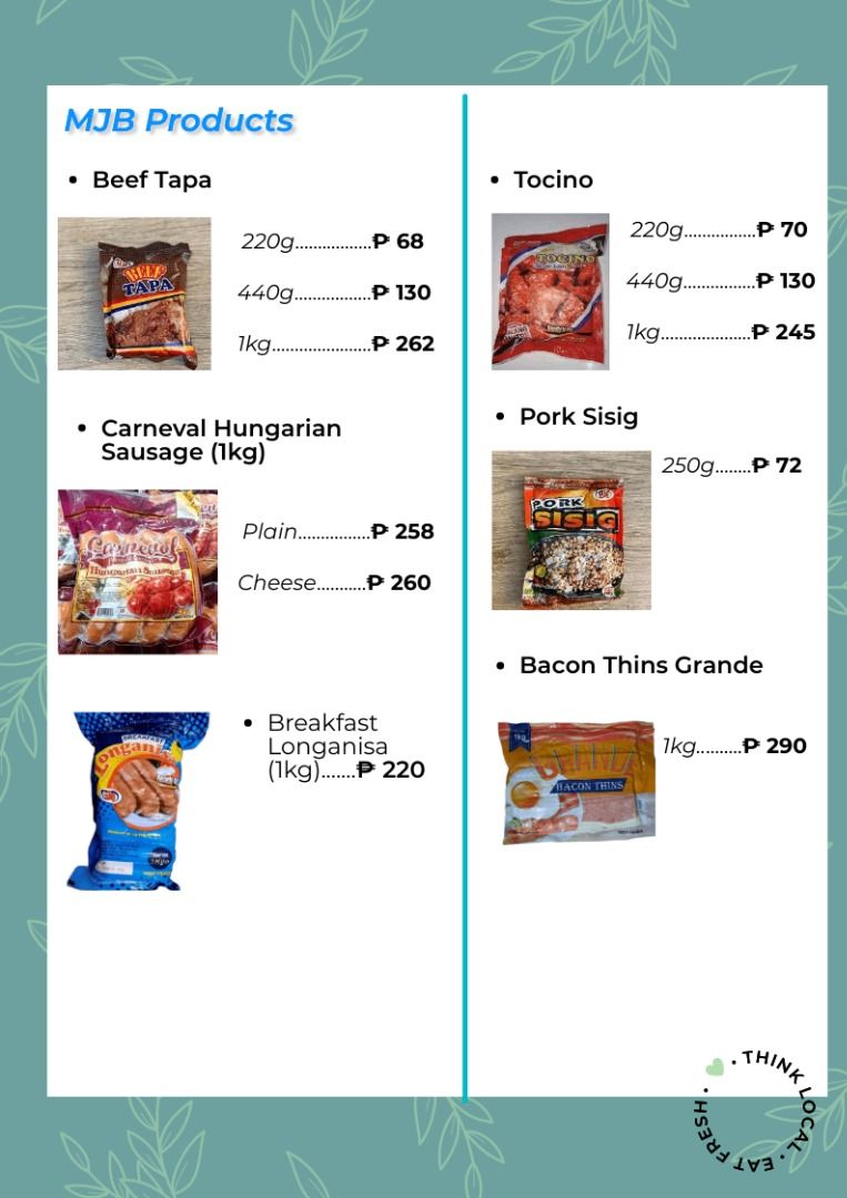 PUREFOODS and MJB FROZEN FOOD PRODUCTS, Food & Drinks, Chilled & Frozen ...