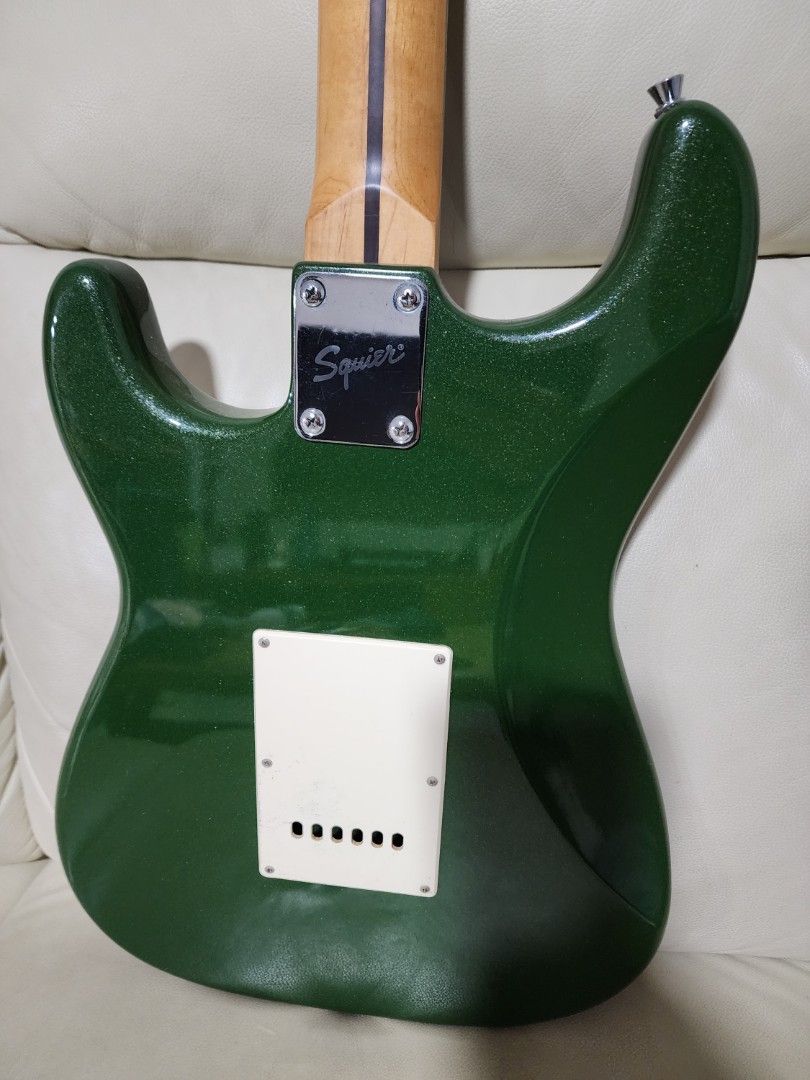 Rare Fender Squier Stratocaster Metallic Green with modded hot pickups ...