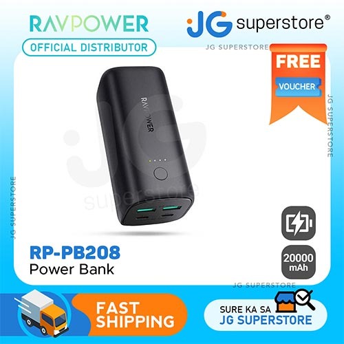 RAVPower 20000mAh Powerbank Dual Power Delivery PD & Quick Charging 50W ...