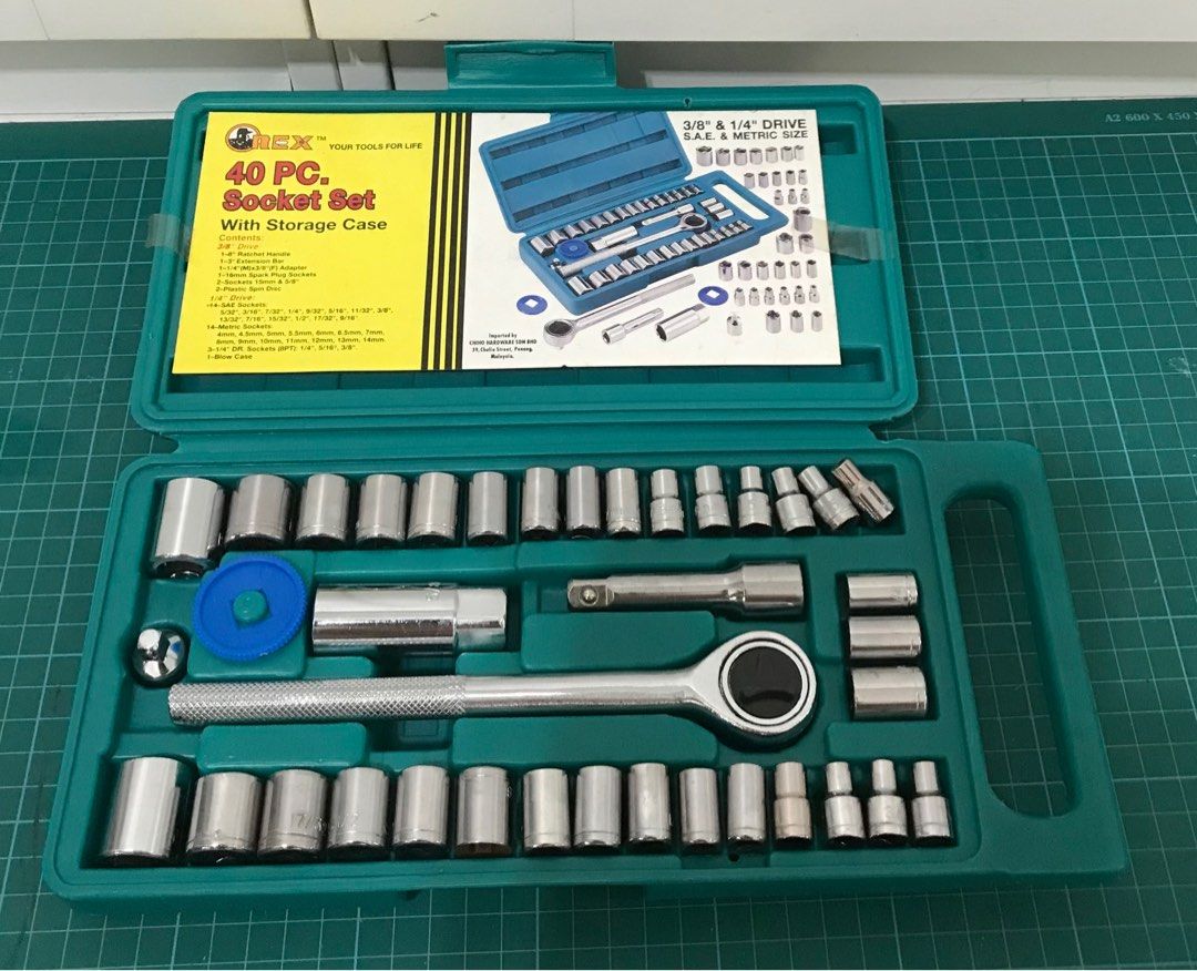 REX 40-Pcs Socket Set, Furniture & Home Living, Home Improvement ...