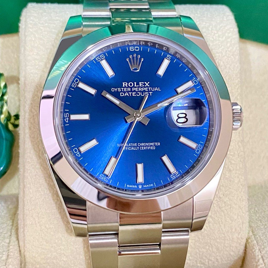 Rolex Datejust 41 Bright Blue Dial, Luxury, Watches on Carousell