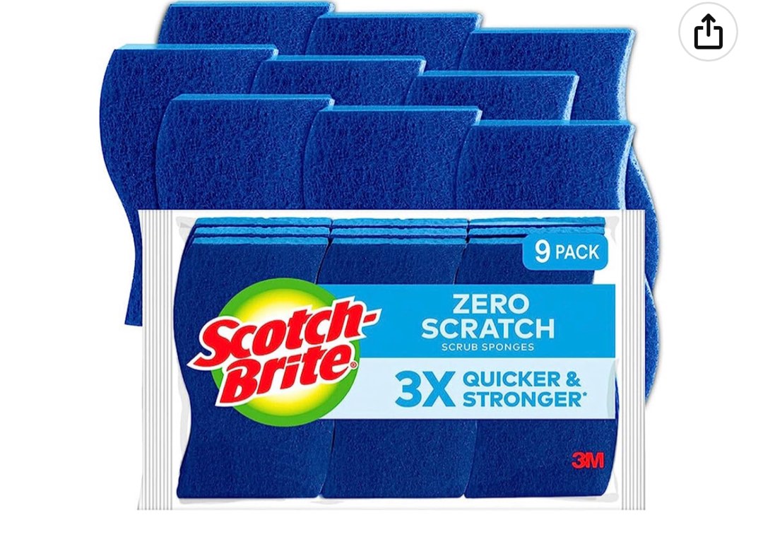Scotch-Brite Non-Scratch Scrub Sponge, 9 Sponges, Clean Tough Messes ...