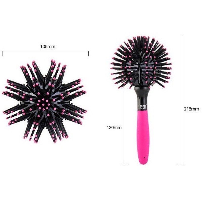 Sisir bulat 3D ball Bomb curl brush sikat rambut sisir gulung ...