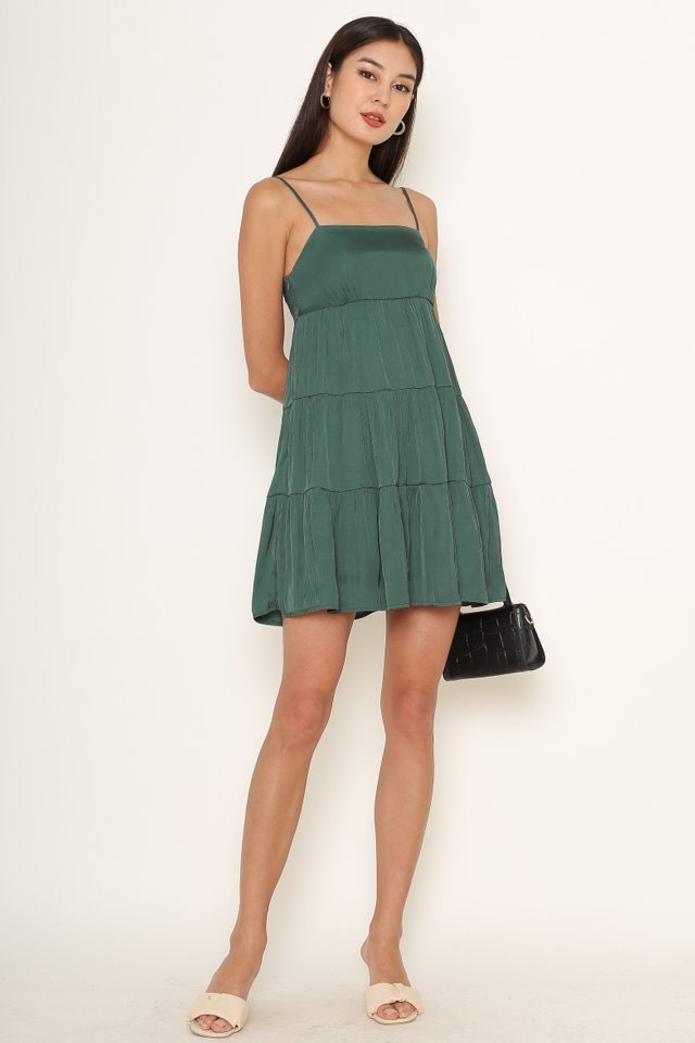 SPG TITI TIERED DRESS (DARK TEAL), Women's Fashion, Dresses & Sets ...