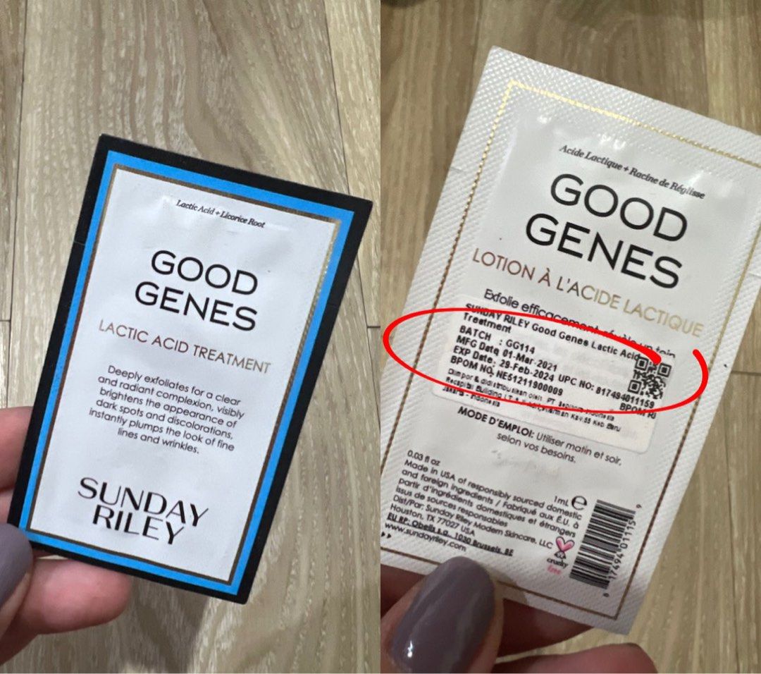 Sunday Riley Good Genes Sample 1ml Exp 29 Feb 2024, Kesehatan ...