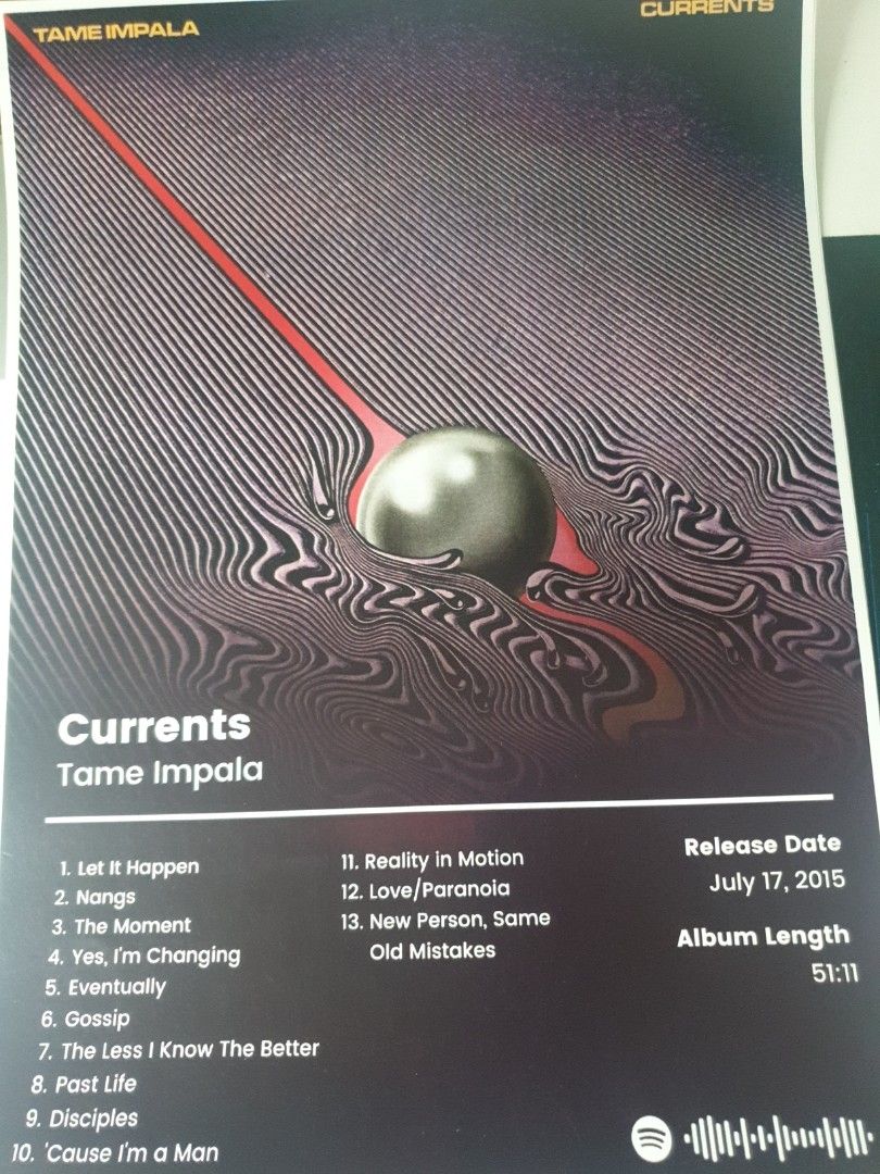 Tame Impala - Currents album cover poster A3 music, Hobbies & Toys ...