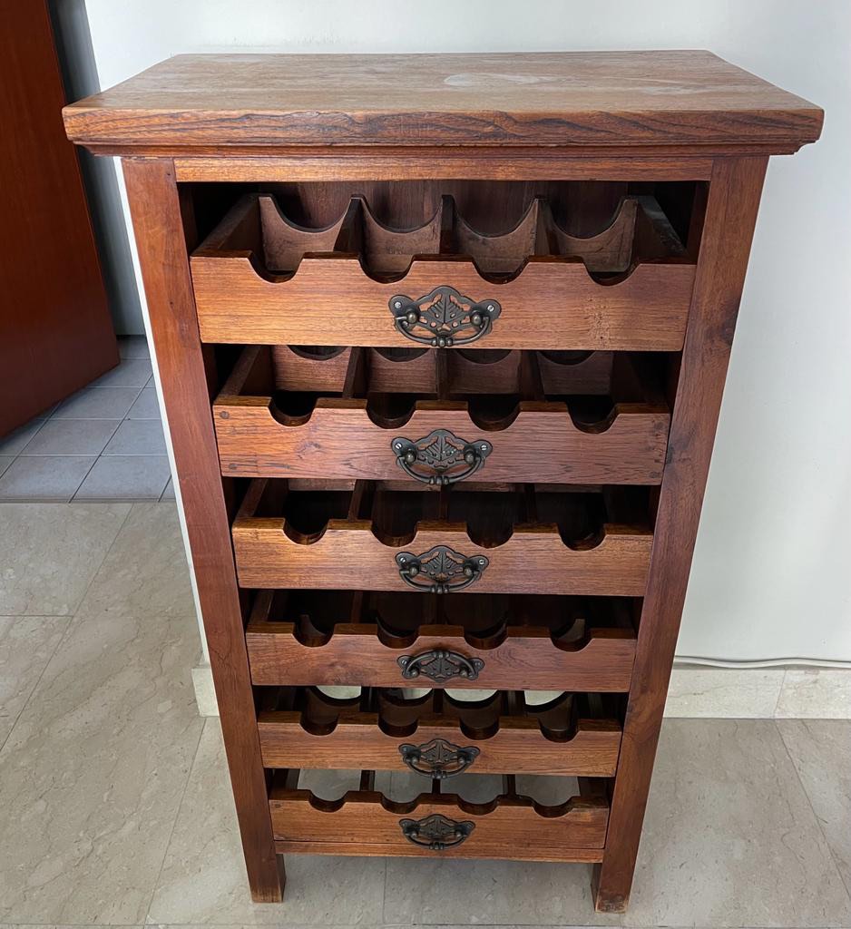 Teak Wine Rack, Furniture & Home Living, Furniture, Shelves, Cabinets ...