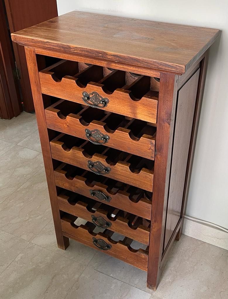 Teak Wine Rack, Furniture & Home Living, Furniture, Shelves, Cabinets ...