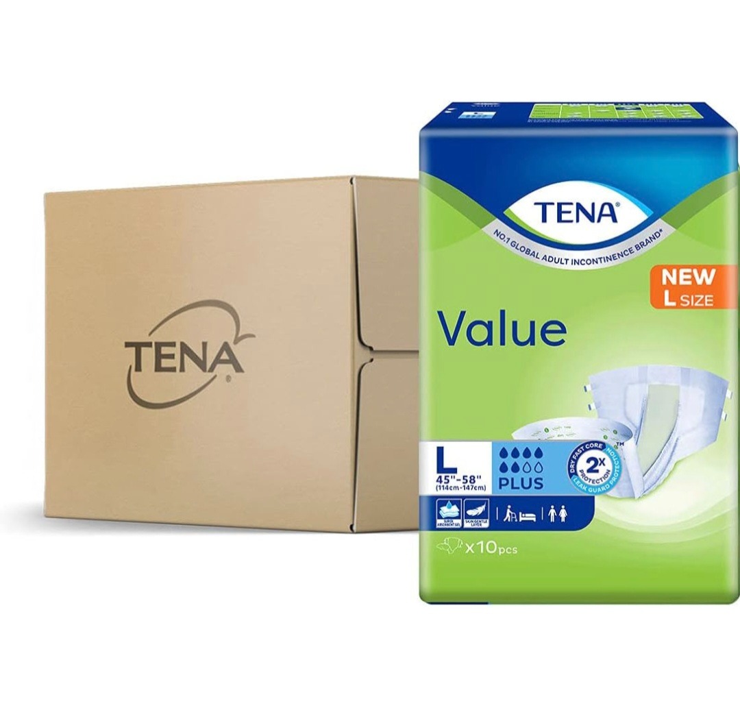 Tena Value Plus Size L 80 pcs per Carton, Health & Nutrition, Assistive & Rehabilatory Aids ...
