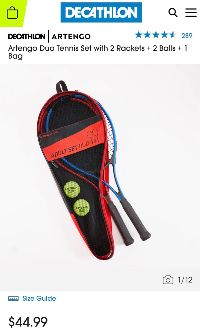 Tennis - Decathlon Artengo Adult Set Duo, Sports Equipment, Sports & Games, Racket & Ball Sports ...