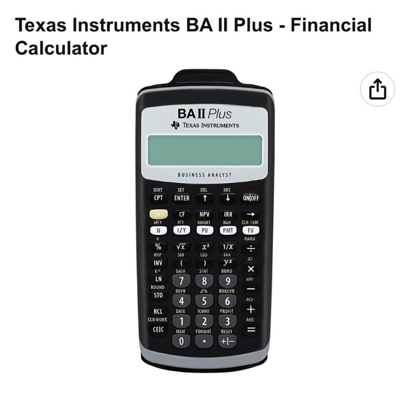 Texas Instruments BA II Plus, Computers & Tech, Office & Business ...