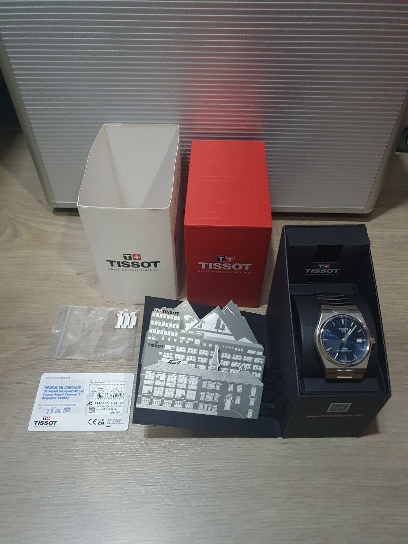 Tissot PRX 40mm Blue Waffle Dial Powermatic 80 Automatic Watch, Men's ...