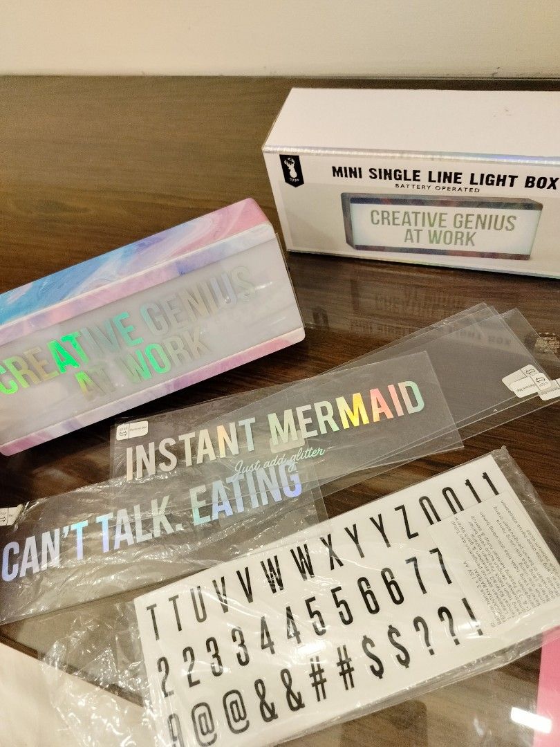 Typo mini single line light box customizable sign light up lettering ...