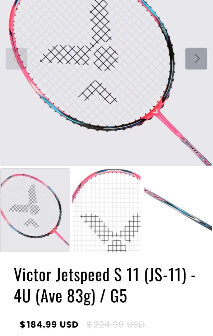 Victor JETSPEED S11 , Sports Equipment, Sports & Games, Racket & Ball ...